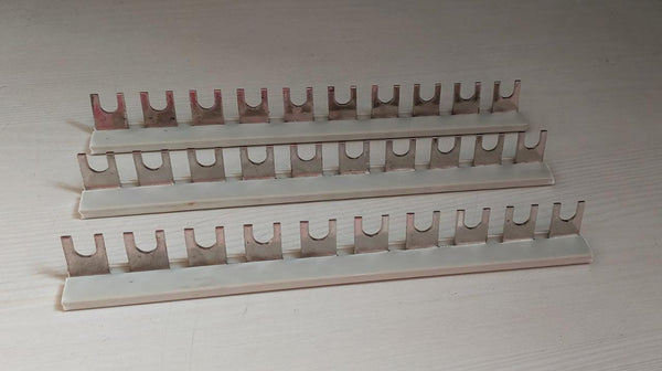 SELVO 10 WAY MCB FORK TYPE COPPER BUSBAR WITH PVC SHELL ( PACK OF 24 ...