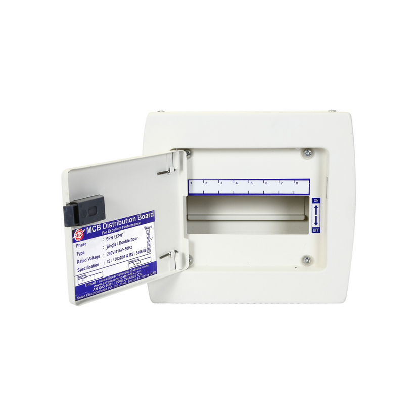SELVO 8 Way SPN Double door Distribution Board – selvoelectricalsindia