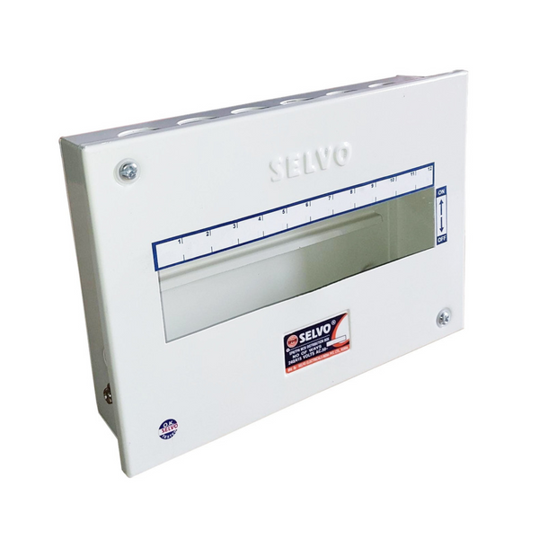 SELVO 12 Way SPN Single door Distribution Board ( MCB BOX ...