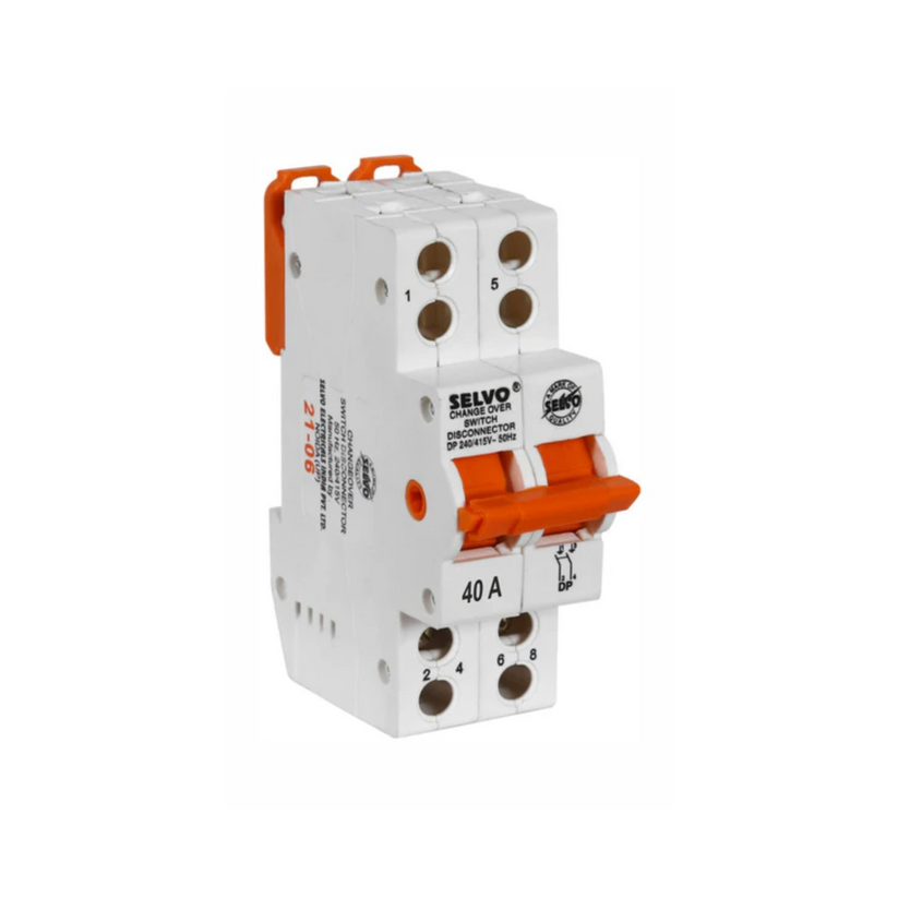 SELVO 40A DOUBLE POLE MINI CHANGEOVER SWITCH DISCONNECTOR ...