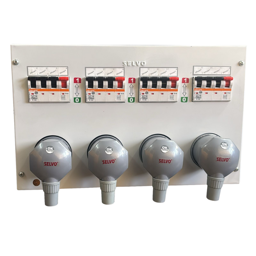 SELVO 32A 4 Ways TPN Metal Clad Plug & Socket Distribution Board ( Fit ...